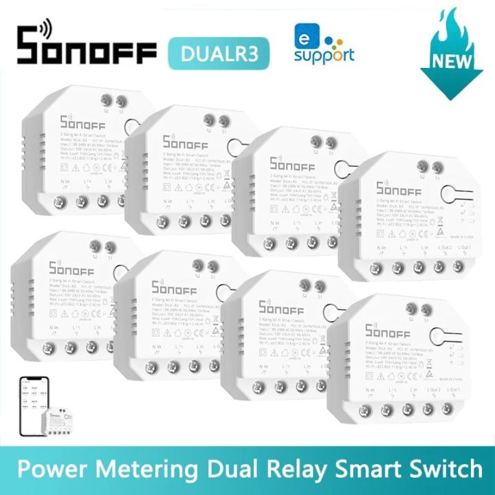 SONOFF DUAL R3 2 Gang Dual Relay Smart Switch DUALR3 MINI DIY Switch ...