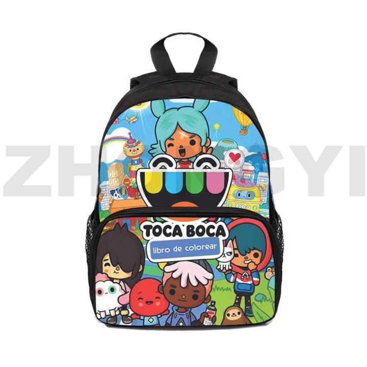 3D Anime Mini Bag Kindergarten Toca Life World Backpack Children 12/16 ...