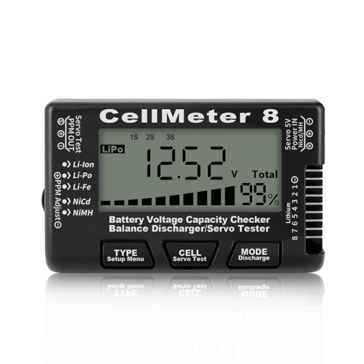 1 Piece RC Cellmeter 8 Digital Battery Capacity Checker for Li-Ion NiMH ...