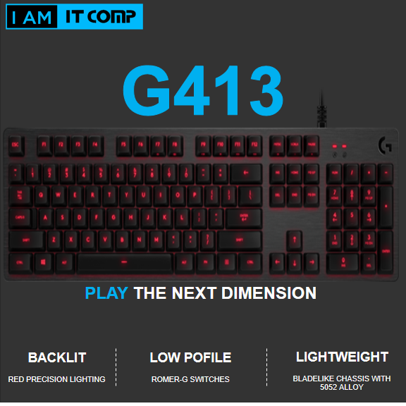 Logitech G413 / G413 SE / G413 TKL SE Carbon Mechanical Backlit Gaming ...