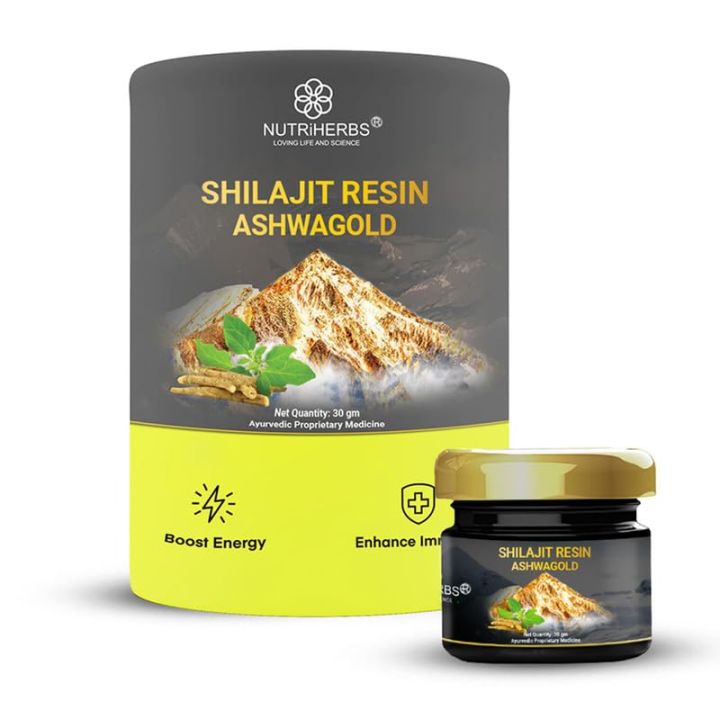 NUTRiHERBS Shilajit Resin Ashwagold 30g – Pure Himalayan Shilajit for ...