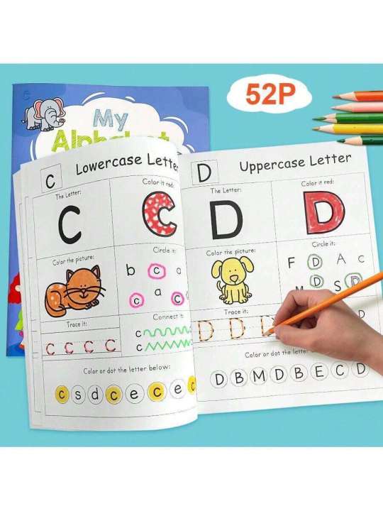 53 Pages 26 Letters A-Z Colouring Preschool Learning Language Phonics ...