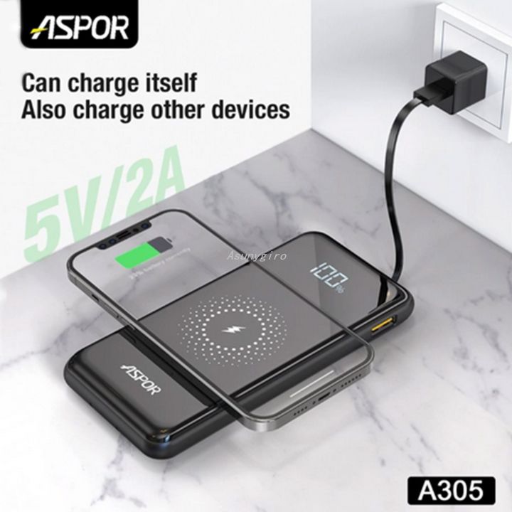 Asunygiro New style ASPOR A305 10000mAh Wireless Charging Power B【2025 ...