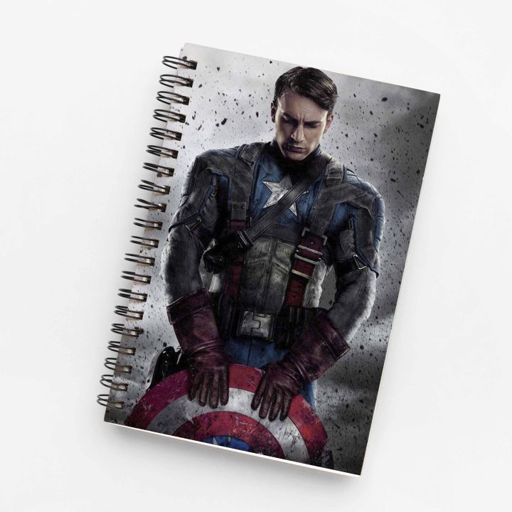 Captain America Themed Notebook (A5, A6, Size) | Side Bound | Side ...