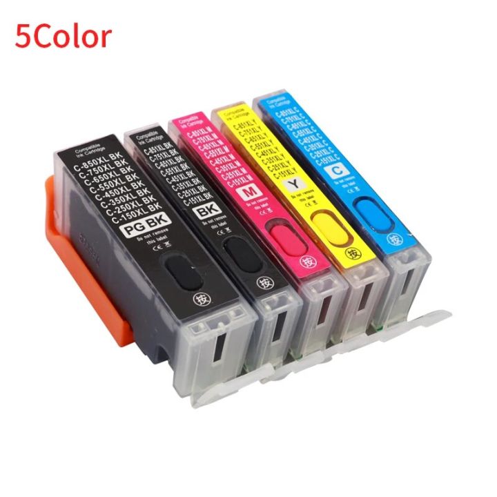 1Set PGI-750 751 Refillable Ink Cartridge for CANON PIXMA MG5470 MG5670 ...