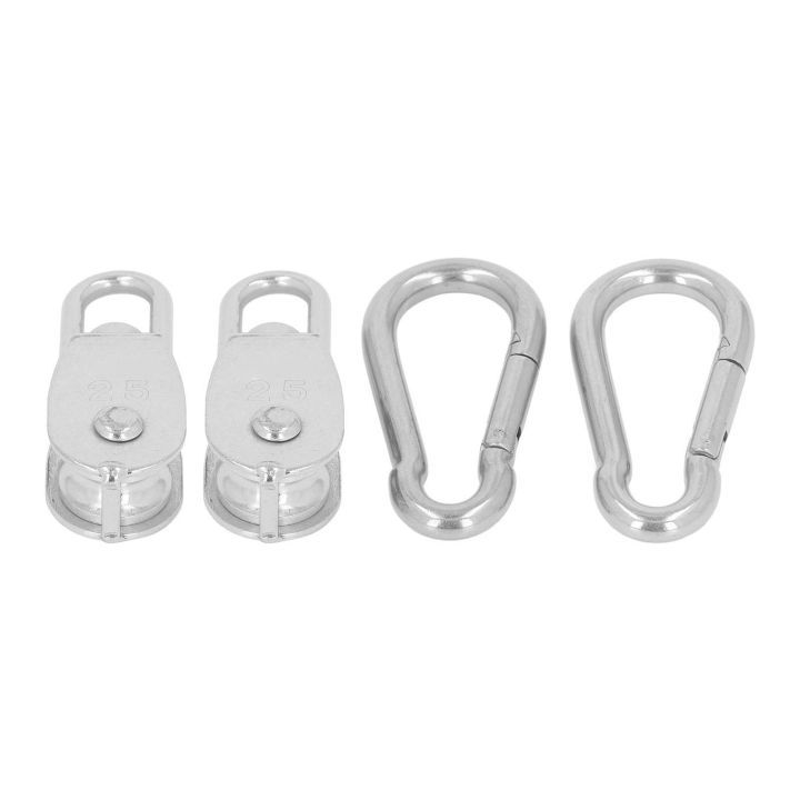 2x Single Pulley Block M25 360° Rotating Traction Wheel W/ M9 Spring ...