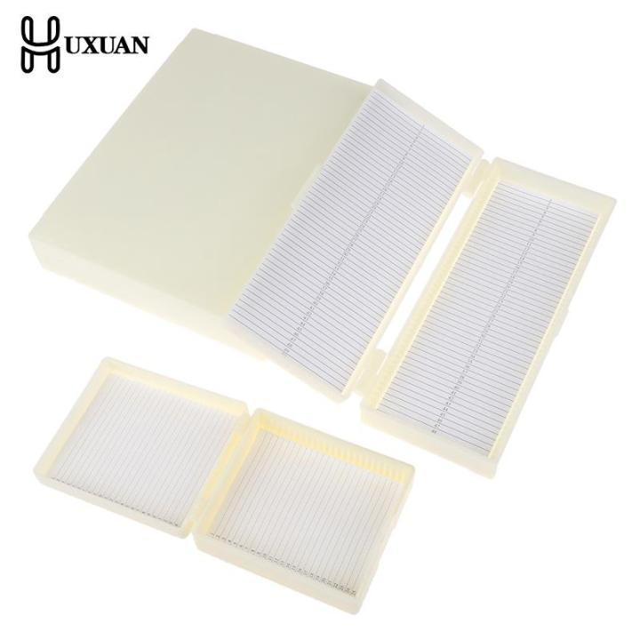 Plastic Microscope Glass Slide Box 25/50/100pcs Biological Slices ...