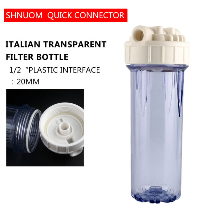 10 Inch Transparent Filter Bottle 1/2'' Thread 20MM Double Rubber Ring ...