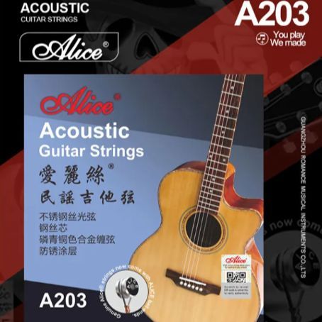 Alice Acoustic Guitar Strings Set A203 Best Tone Genuine Alice Brand ...
