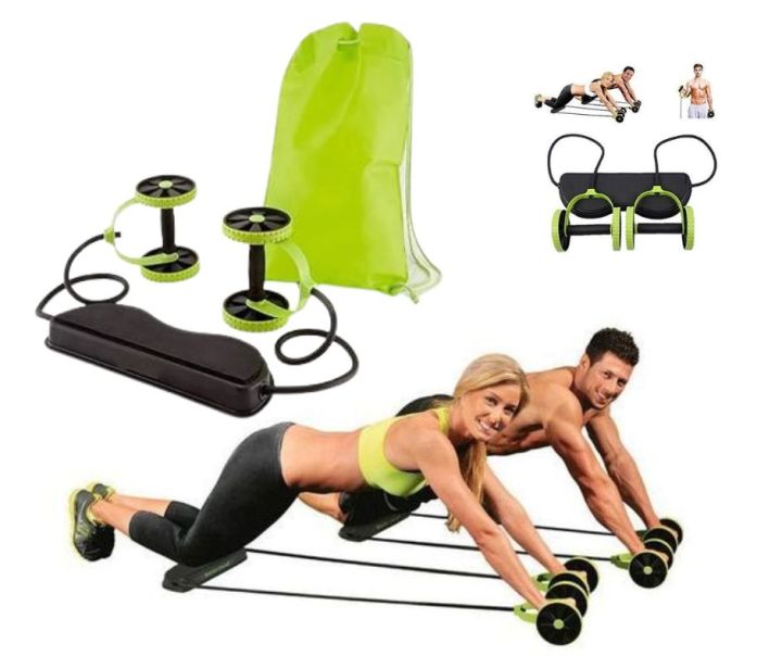 Home Gym Workout Machine, Abdominal Power Roll Double Wheel Full Body ...