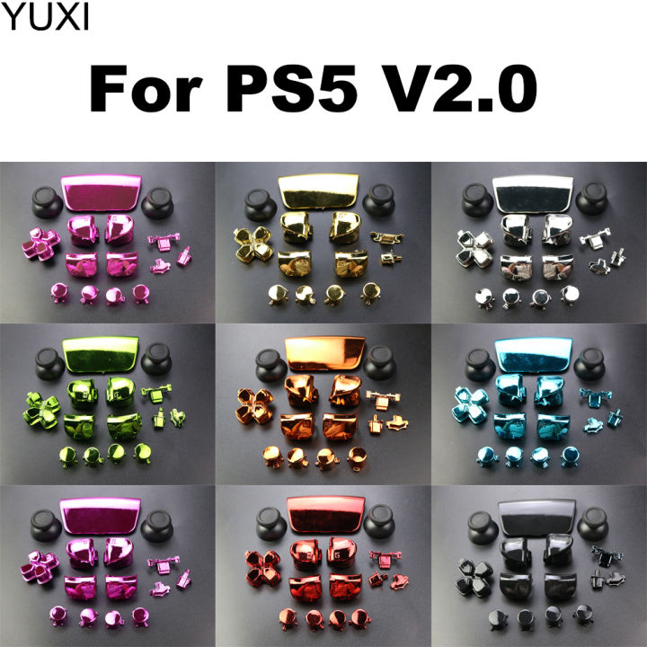 YUXI 1Set Full Set Chrome Buttons For ps5 Handle Thumb Sticks Joystick ...