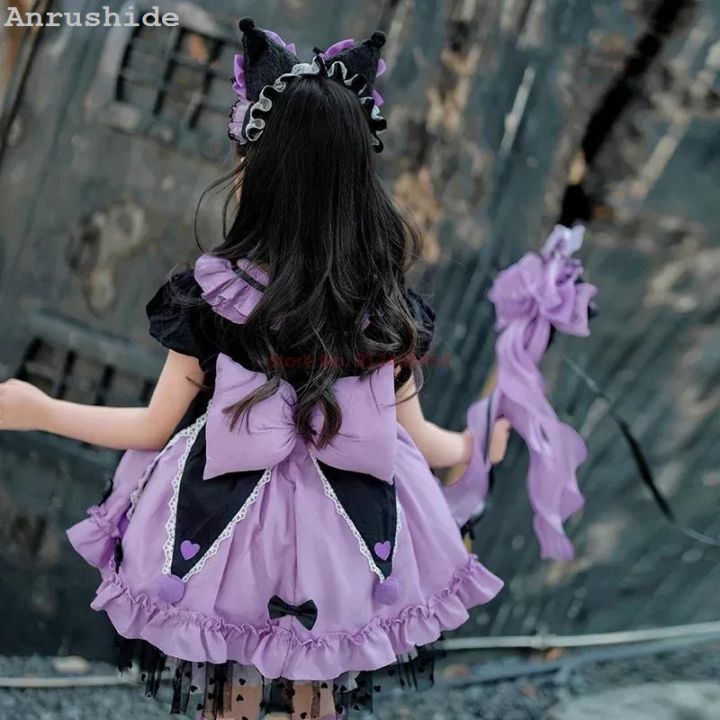 Anrushide Kawaii Sanrio Cosplay Kuromi Lolita Princess Dress Summer ...