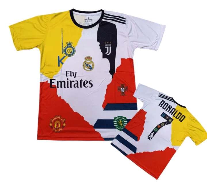 Xujiguanghui Cristiano Ronaldo All Club Football Logo Jersey T shirt | Daraz.lk