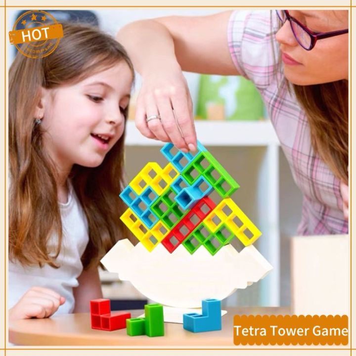 Tetra Tower Game Tetris Stacking Block Building Balance Sets Children ...
