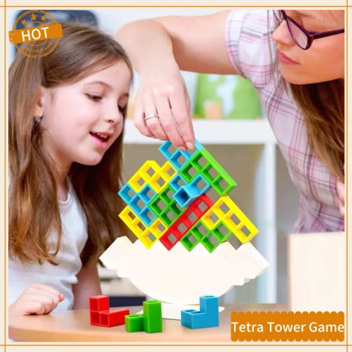 Tetra Tower Game Tetris Stacking Block Building Balance Sets Children ...