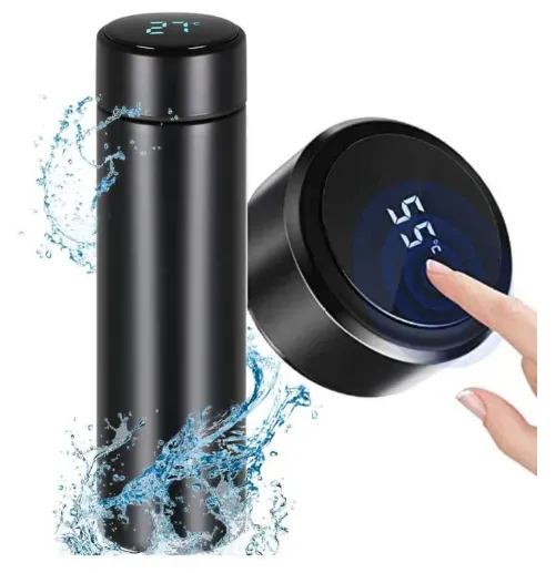 Digital Water Flask with Temperature Indicator – Stainless Steel Smart ...