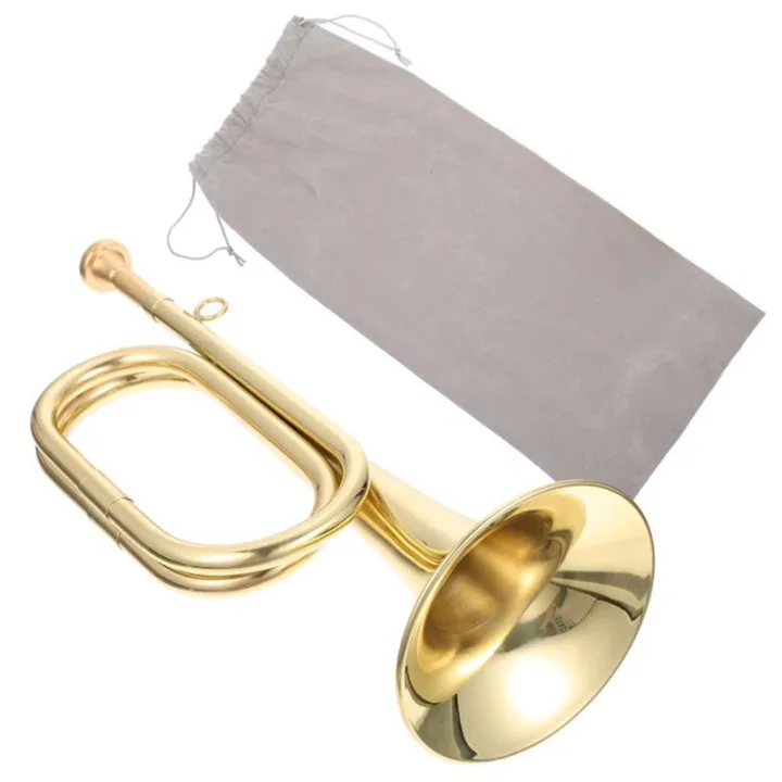 Small Trumpet Bugle Brass Golden Horn Simple Beginner Wind Instrument ...