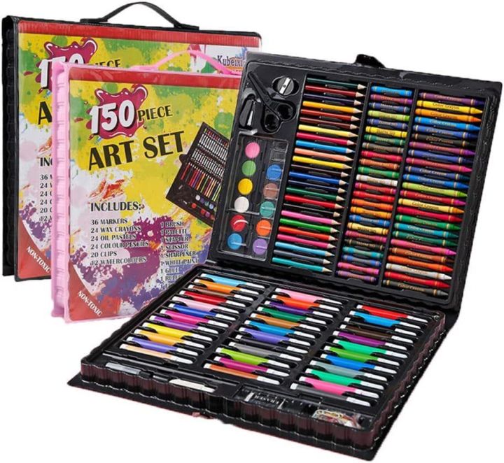 Drawing Set 150 Piece Deluxe Art Set Crayons Markers Paint Artist ...