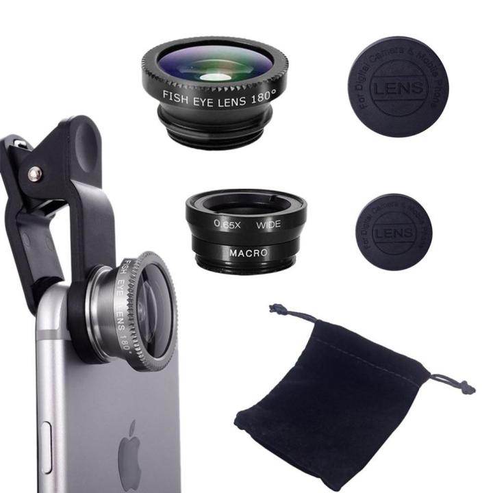 3-in-1 Wide Angle Macro Fisheye Lens Camera Mobile Phone Eye Lenses ...