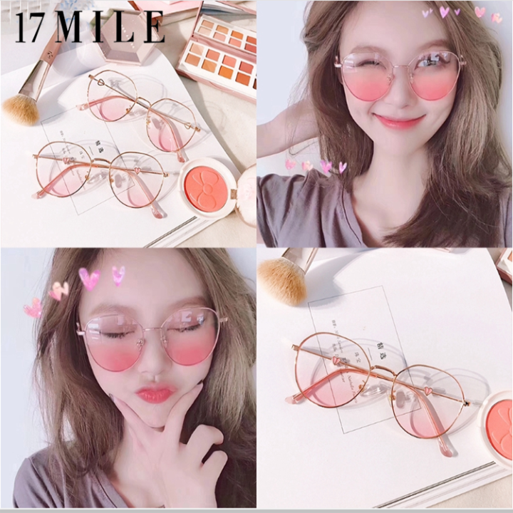 17 MILE Blush Sunglasses Love Heart Accessories Anti-blue Goggle ...