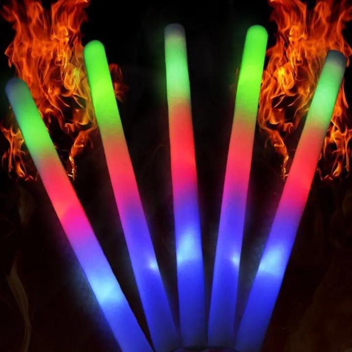 -Up Foam Sticks Led Soft Batons Rally Rave Glowing Wands Color Changing ...