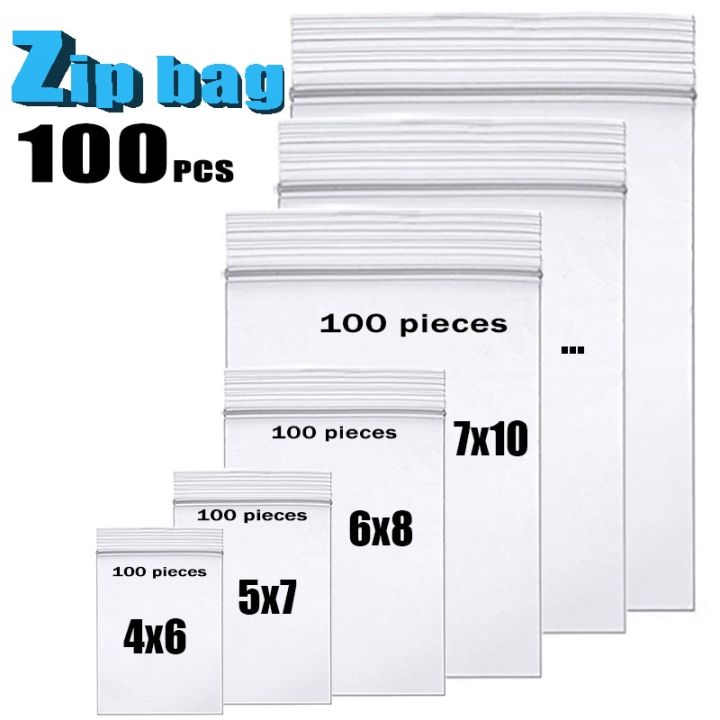 HOT zip lock bags 100pcs/pack Thick Clear Zip Lock Bags ziplock Food ...