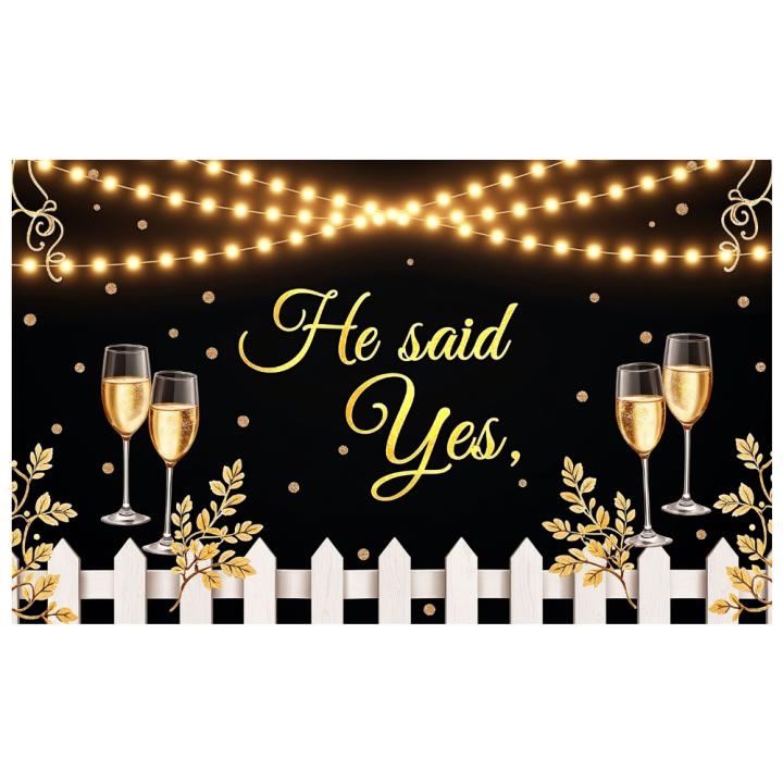 Wedding Engagement Backdrop Banner Said Yes Decorations Party ...