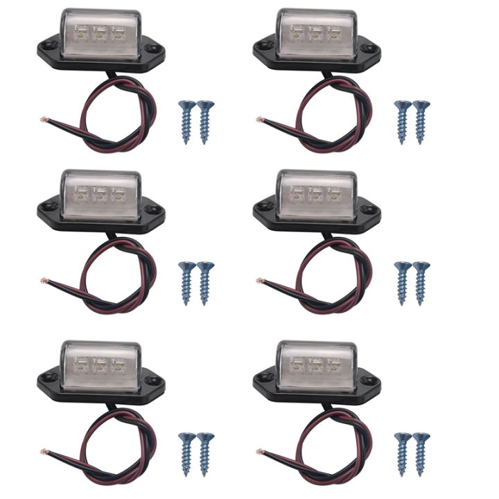 6X 12/24V 3 LED LICENSE PLATE TAG LIGHT BOAT RV TRUCK TRAILER INTERIOR ...