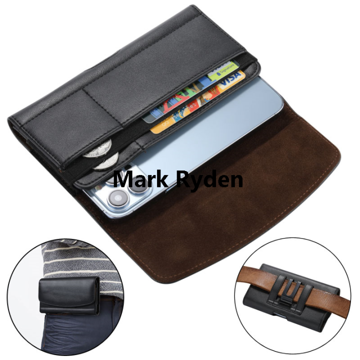Mark Ryden Leather Holster Card Holder Phone Pouch for iPhone 16 15 14 Pro Max Samsung S25 Ultra ...