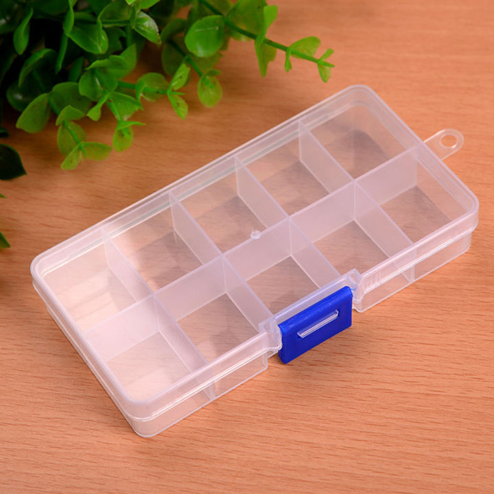 10 Compartments Clear Plastic Storage Box Jewelry Bead Screw Organizer ...