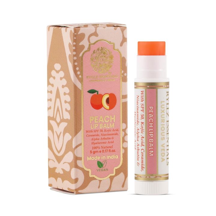 RYLLZ ESSENTIALS Peach Lip Balm | SPF 50 PA+++ | With Shea Butter ...