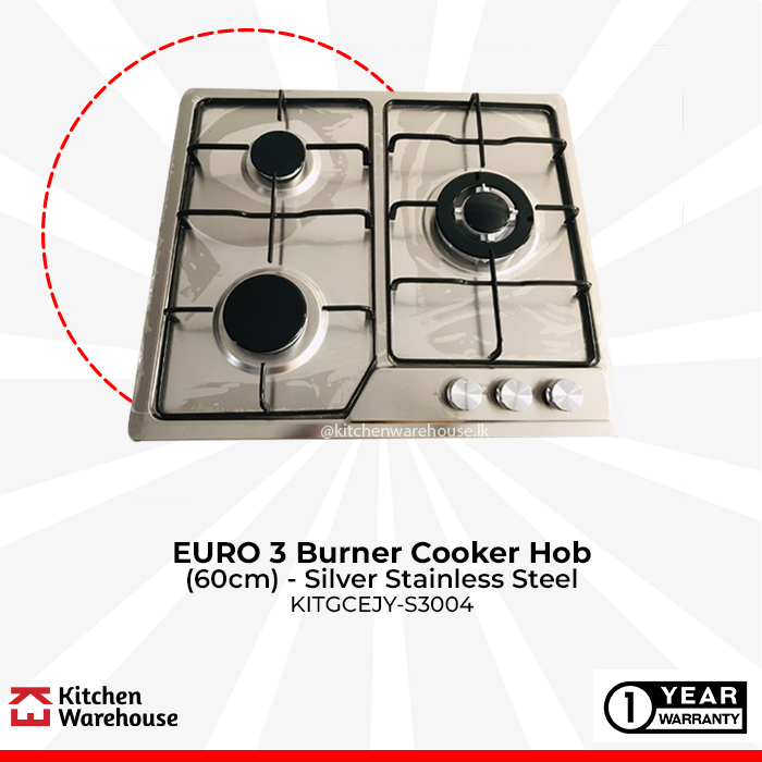 3 Burner Stainless Steel Gas Cooker - EURO | Daraz.lk