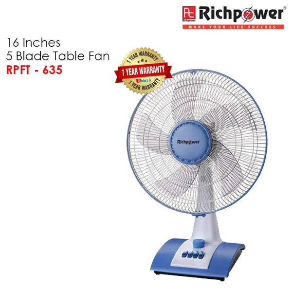 Richpower 16 Inches 5 Blade Table Fan – RPFT – 635 | Daraz.lk