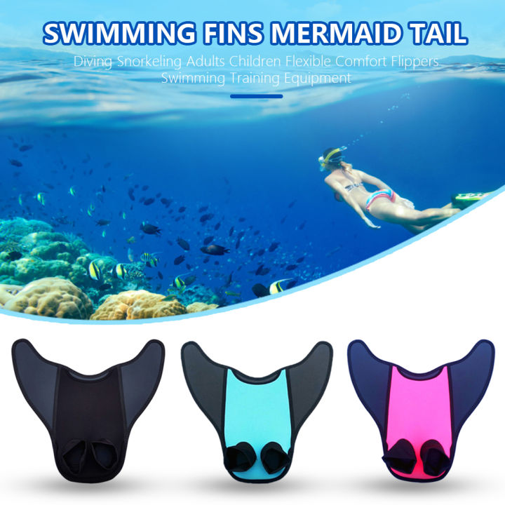 New Mermaid Swimming Tail Monofin Fins One-piece Flipper Swim Fins ...