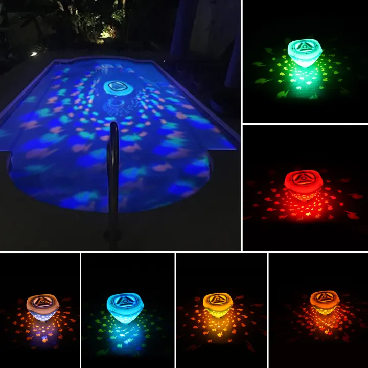 Underwater Lights Fish Pattern Fountain Projector 4 Colors Operated ...