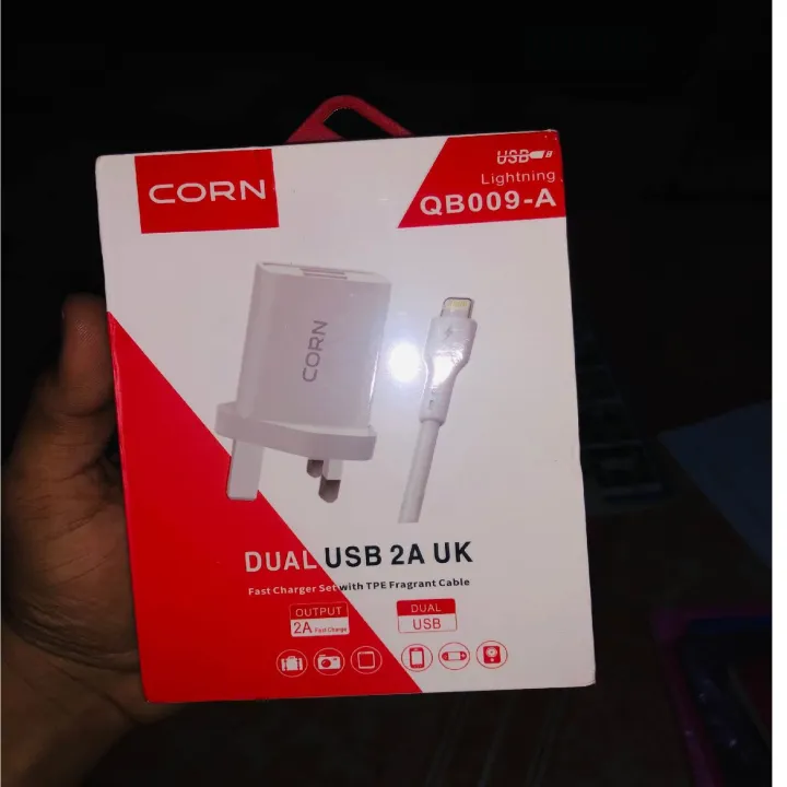 Corn Dual USB 2A Fast Travel Charger Set with TPE Fragrant Cable ...