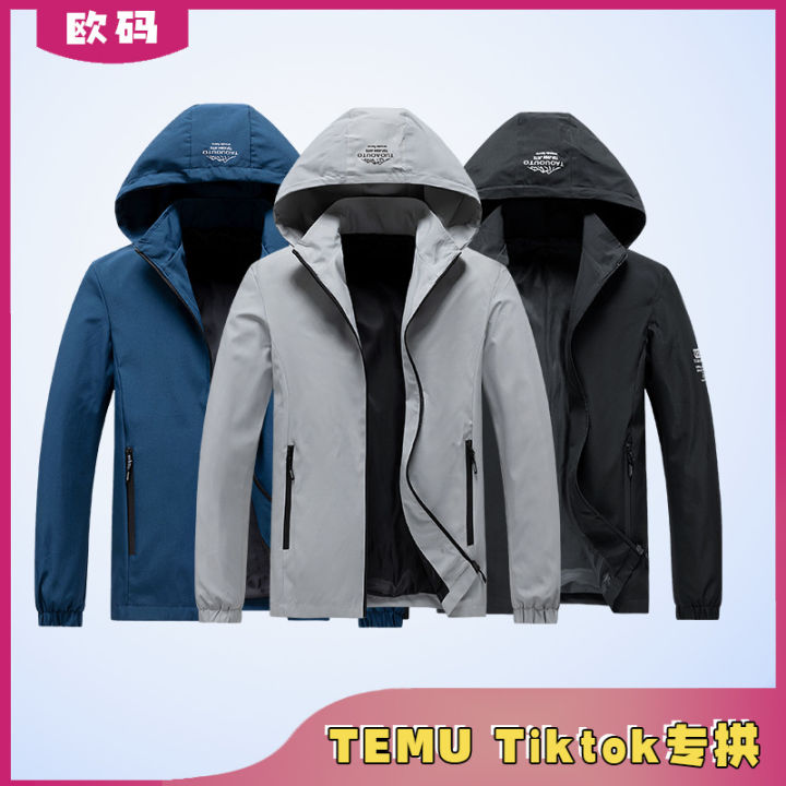TEMU Men's Jacket with Detachable Hood for Spring and Autumn ...