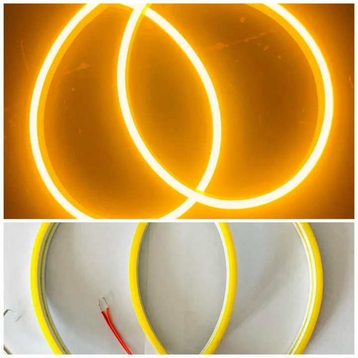 2PCS YELLOW Colour Three Wheel Head Light Ring LED Neon Flexible Light ...