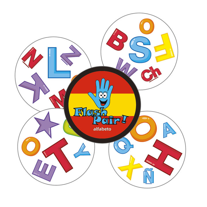 【LuxeGlow】70mm spot Spanish alphabet board game flash pair for kids ...