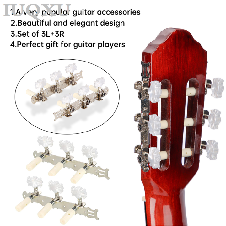 IUQXU Guitar Tuners Machine Heads 3+3 Set Guitar Tuning Keys Str2025 ...