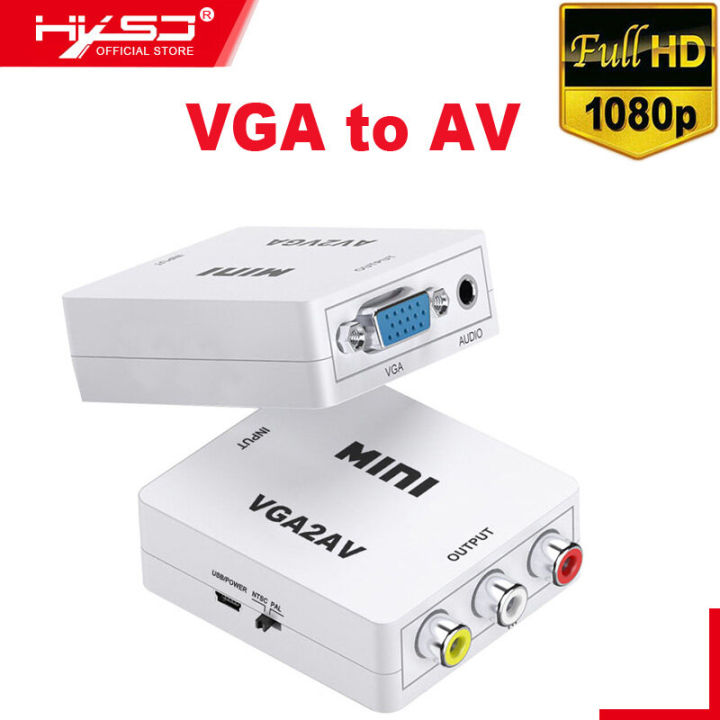 HXSJ HW-2111 VGA To AV Adapter with 3.5mm Audio for PC TV Monitor ...