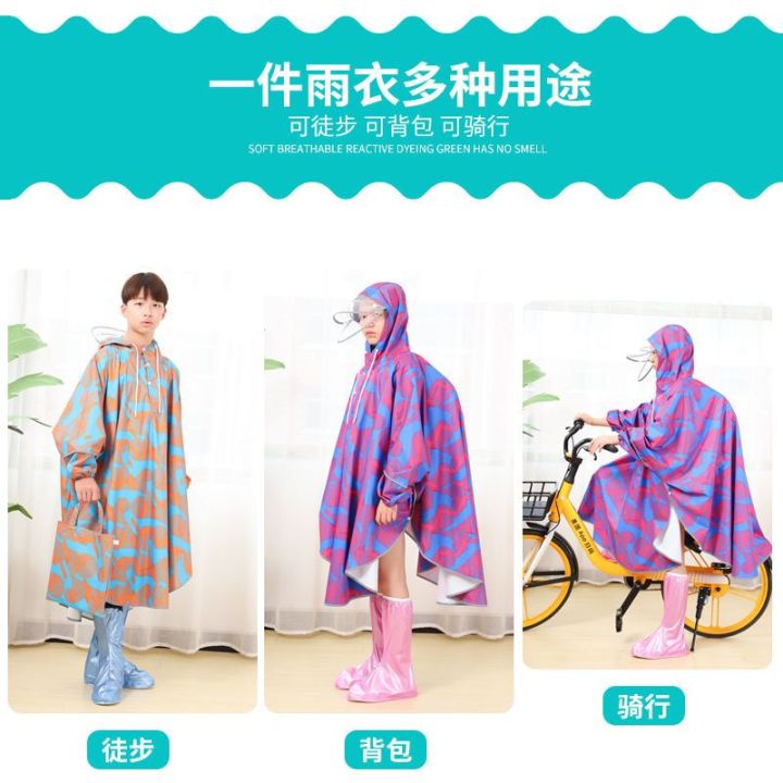 Schoolbag Long Raincoat with Medium plus Size Older Children Students ...