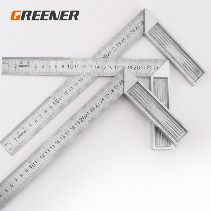 GREENER 90 Degree Angle Ruler Stainless Steel L Shape Ruler Double ...