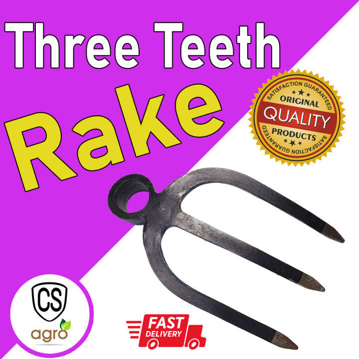 high quality three teeth rake garden mammootty fork hoe 3 Tines | Daraz.lk