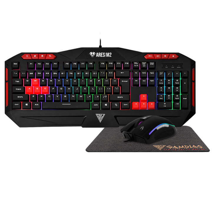 GAMEDIAS ARES M2+ ZEUS E2 GAMING KEYBOARD, MOUSE AND MOUSE PAD | Daraz.lk