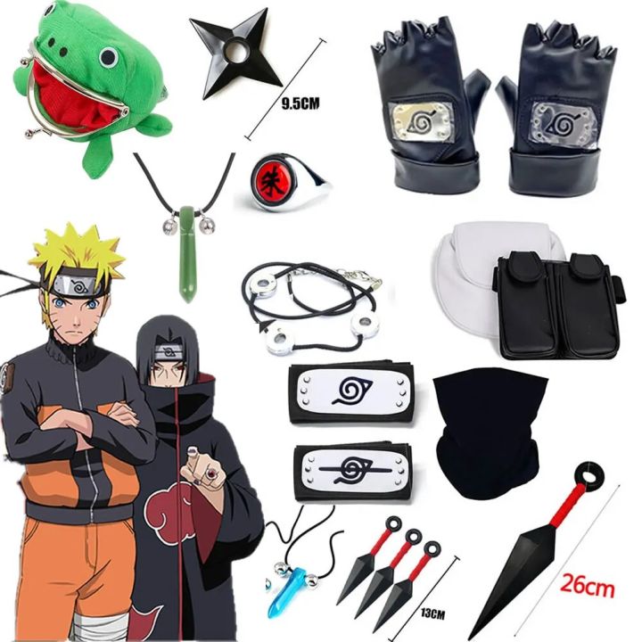Anime Naruto Cosplay Set Uchiha Itachi Kakashi NARUTO Gloves Kunai Mask ...