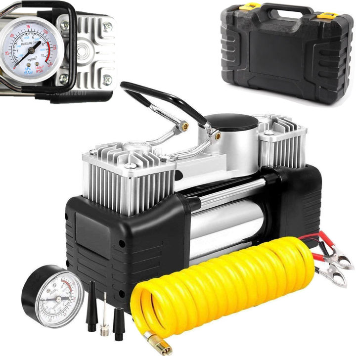 Metal Air Compressor 150PSI Heavy Duty Double Cylinders with Portable ...