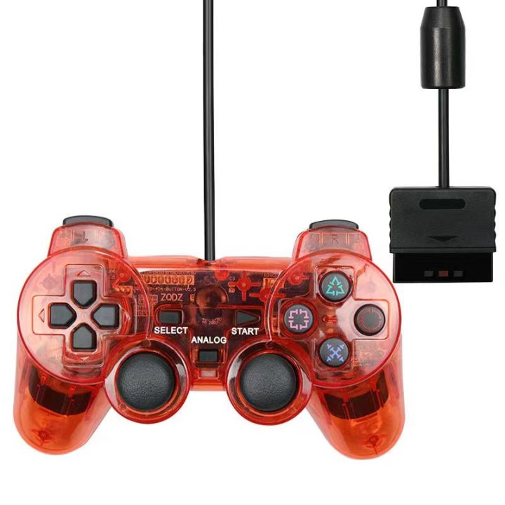 【Oesty】Factory PS2 Wired Gamepad Dual Vibration Transparent Color ...