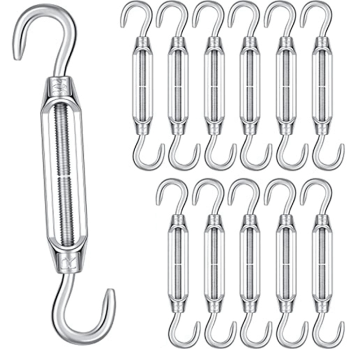 12 Pack Hook and Hook Turnbuckle for Cable Wire Rope Tension Wire Rope ...