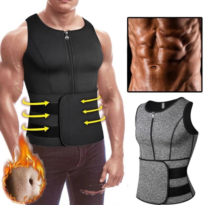 Men's Shapers Sweat Vest for Men Waist Trainer Vest Neoprene Adjustable ...